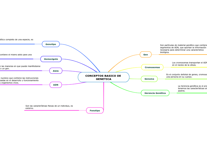 CONCEPTOS BASICO DE GENETICA - Mind Map